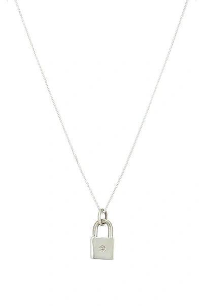Hatton Labs Sterling Silver Padlock Diamond Necklace | ModeSens