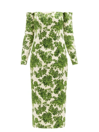 Emilia Wickstead Mirta Off The Shoulder Floral Print Faille Mini Dress