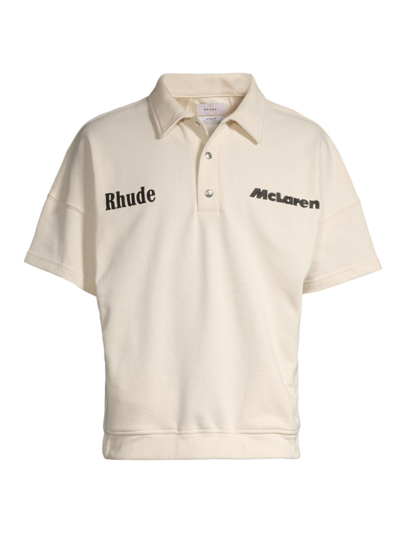 Rhude X Mclaren Piqué Vintage Racer Polo In Vintage White | ModeSens