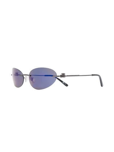 Balenciaga Rimless Oval Sunglasses In Blue | ModeSens