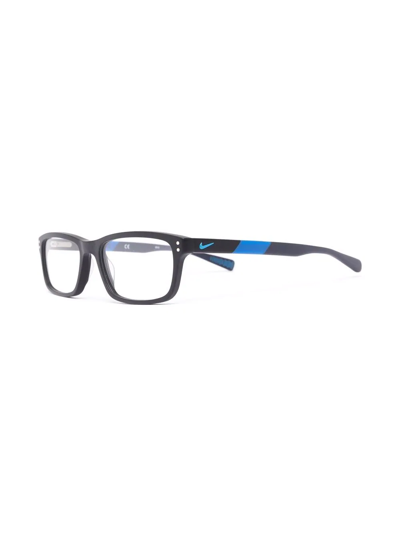 Nike Swoosh-logo Square-frame Eyeglasses In Blau | ModeSens