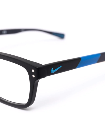 Nike Swoosh-logo Square-frame Eyeglasses In Blau | ModeSens