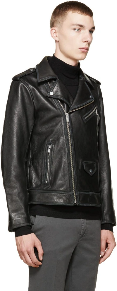 Marc By Marc Jacobs Black Leather Martin Jacket | ModeSens