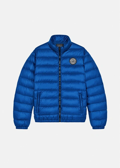 Versace Medusa Puffer Jacket, Male, Royal Blue, 48 | ModeSens