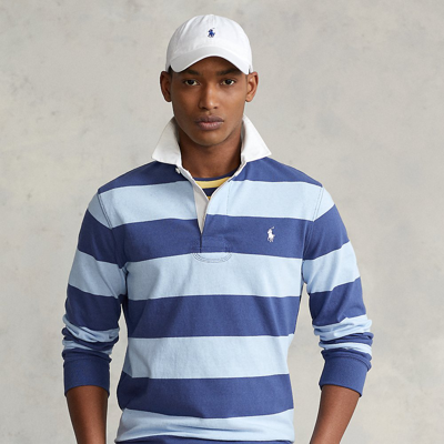 Ralph Lauren The Iconic Rugby Shirt In Light Navy/elite Blue | ModeSens