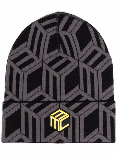 Mcm Après-ski Cubic Monogram Jacquard Wool Beanie In Grey | ModeSens