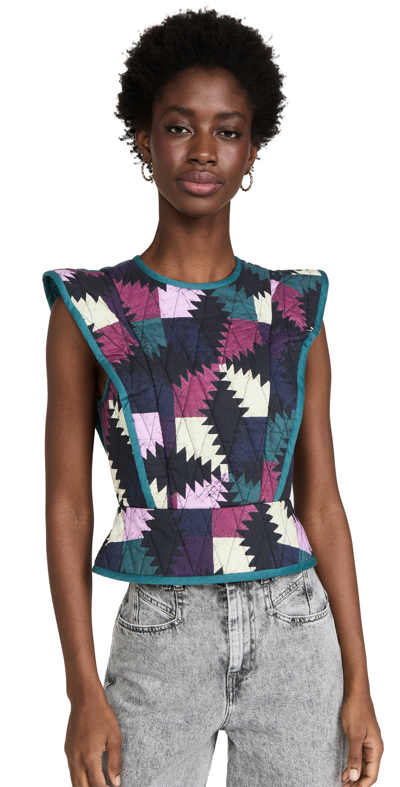 Isabel Marant Étoile Hakari Quilted Patchwork Vest In Multi | ModeSens