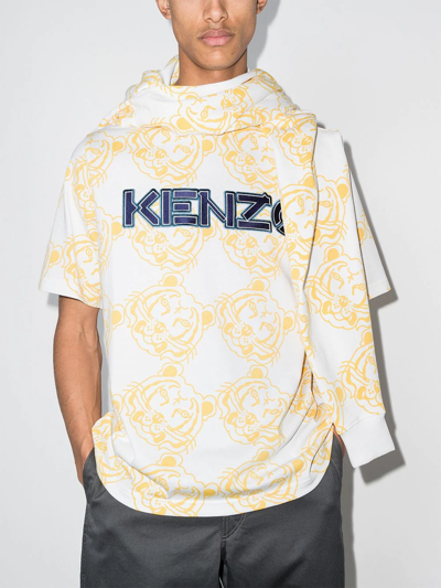 Kenzo Oversized Logo Pattern T-shirt In White | ModeSens