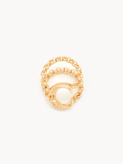 Chloé Alphabet Ring In Gold | ModeSens