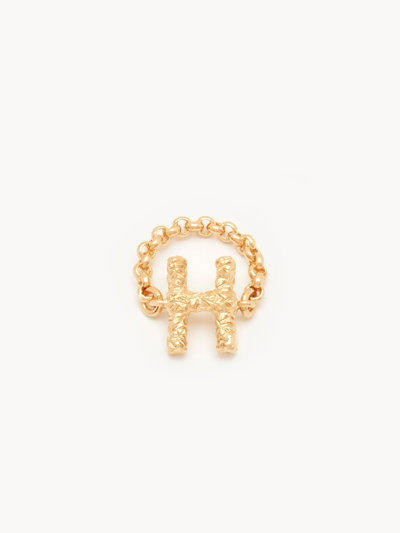 Chloé Alphabet Ring In Gold | ModeSens