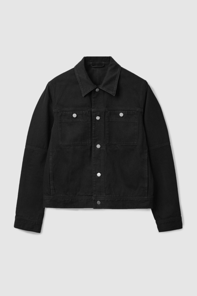 Cos Cropped Denim Jacket In Black | ModeSens