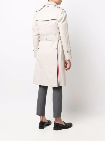 Thom Browne Belted Trench Coat In Beige | ModeSens