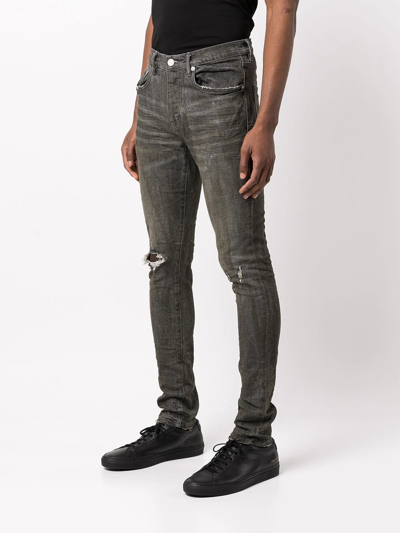 Purple Brand P001 Ripped Skinny Jeans In Grey | ModeSens