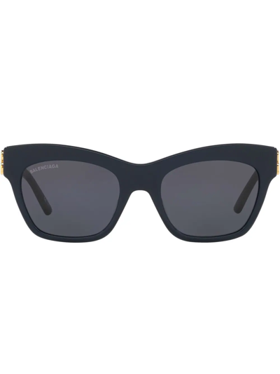 Balenciaga Black Cat Eye Sunglasses In Shiny Black Modesens