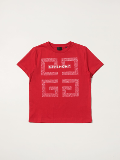 Givenchy Kids' Red T-shirt For Boy With Logos | ModeSens