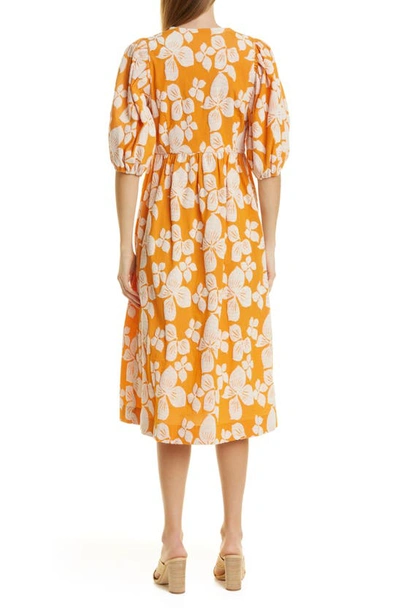 Ted Baker Cinthy Floral Jacquard A Line Dress In Dark Orange Modesens