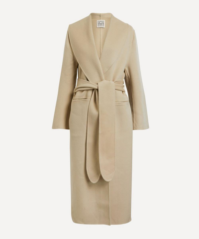 Totême Belted Robe Coat In Eggnog | ModeSens