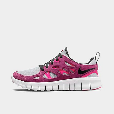 Nike Girls' Big Kids' Free Run 2 Running Shoes In Pure Platinum/sangria ...