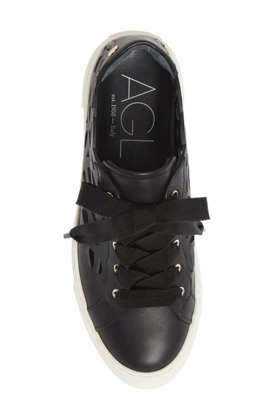 Agl Attilio Giusti Leombruni Laser-cut Leather Sneakers In Black | ModeSens