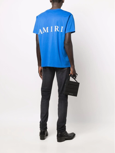 Amiri Logo Print Blue T-shirt | ModeSens