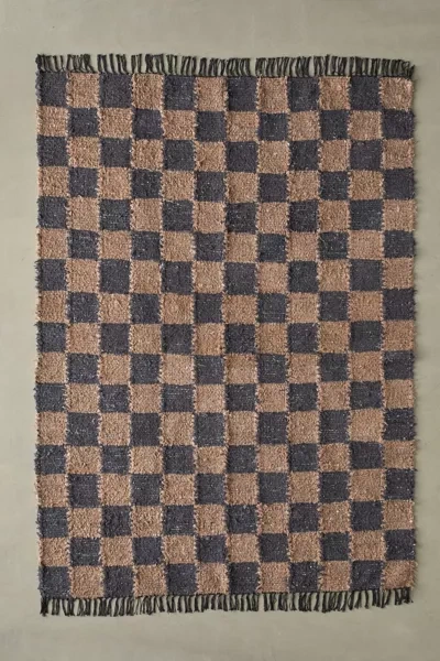 Urban Outfitters Checkerboard Woven Shag Rag Rug | ModeSens