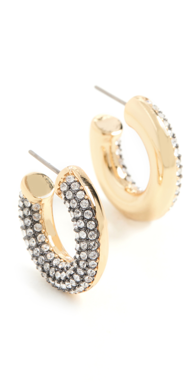 Demarson Women's 12k Gold-plated & Pavé Crystal Hoop Earrings | ModeSens