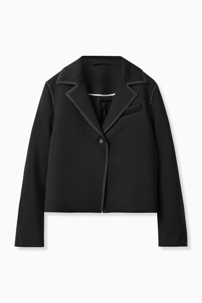 Cos Cropped Tailored Jacket In Black | ModeSens