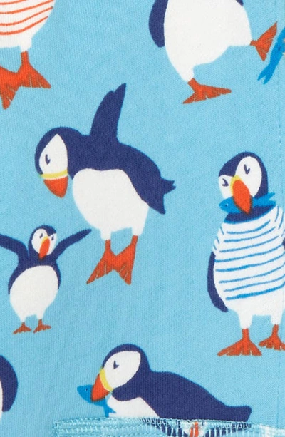 Mini Boden Kids' Puffin Print Zip-up Hooded Sweatshirt In Aqua Blue ...
