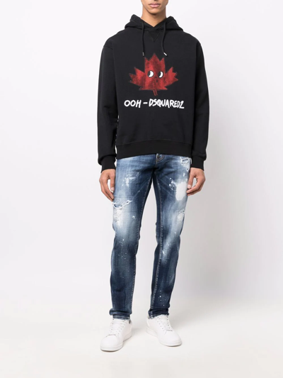 Dsquared2 Jumper With Maple Leaf Print In Black | ModeSens