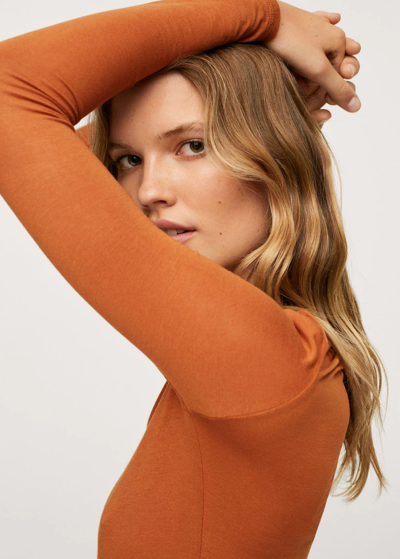 Mango Long Sleeve T-shirt Caramel | ModeSens