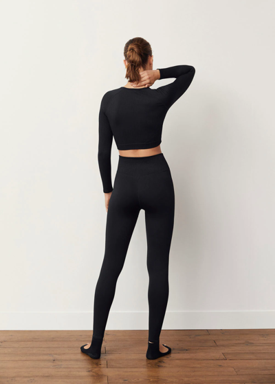 Mango Seamless Leggings Black | ModeSens