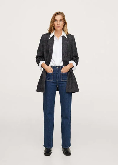 Mango Wool Double-breasted Coat Grey | ModeSens