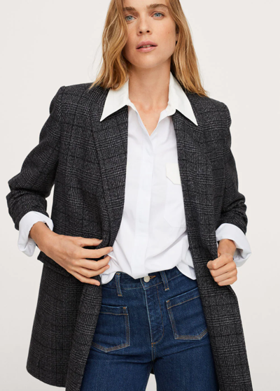 Mango Wool Double-breasted Coat Grey | ModeSens