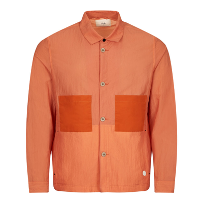 Folk Stack Nylon Overshirt In Orange | ModeSens