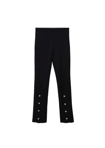 Mango Women's Buttons Leggings In Black | ModeSens