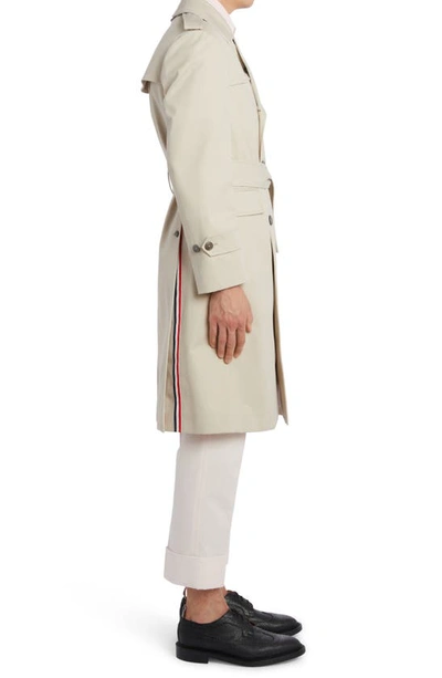 Thom Browne Belted Trench Coat In Beige | ModeSens
