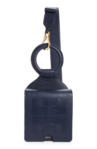 Ashya Mini Shema Embossed Leather Slingback Bag In Midnight | ModeSens