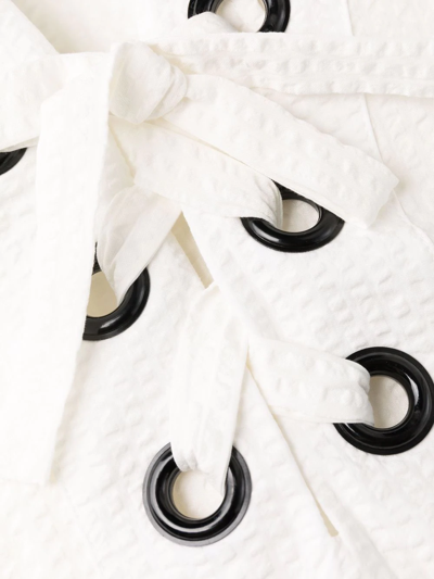 Eres Nymphe Lace-up Cotton-seersucker Tunic In White | ModeSens