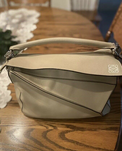 Pre-owned Loewe Puzzle Bag Medium Size, Color Sand | ModeSens