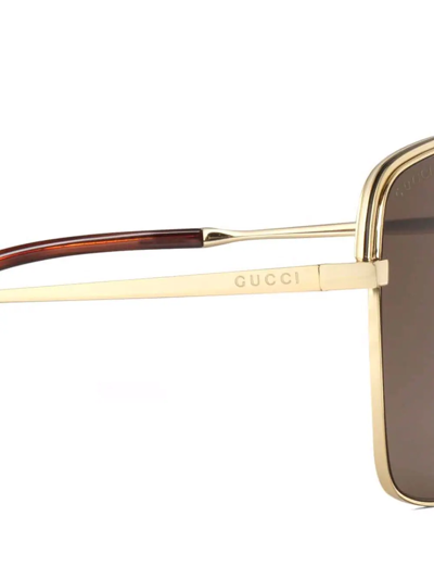Gucci Pilot-frame Tinted Sunglasses In Gold | ModeSens