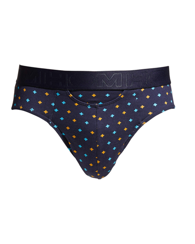 Hom Men's Mougins Navy-print H01 Mini Briefs In Navy Print | ModeSens