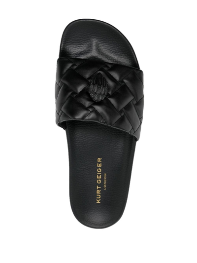 Kurt Geiger Quilted Open-toe Slides In Black | ModeSens