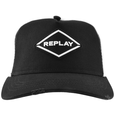 Replay Logo Trucker Cap Black | ModeSens