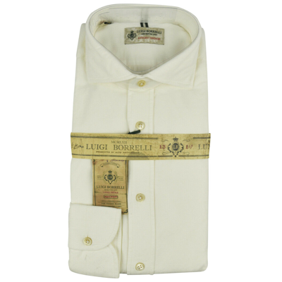 Pre-owned Luigi Borrelli New Shirt Solid White Luxury Vintage Mod ...