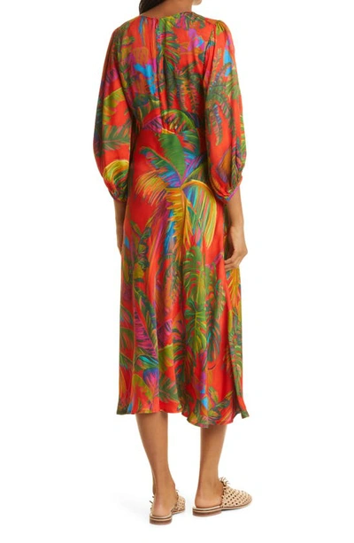 Farm Rio Urban Jungle Cut-out Midi-dress | ModeSens