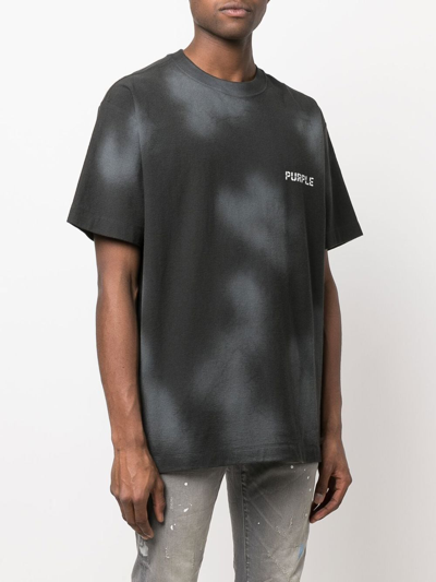 Purple Brand Mens Bleached Drip Logo T-shirt In Black In Schwarz | ModeSens