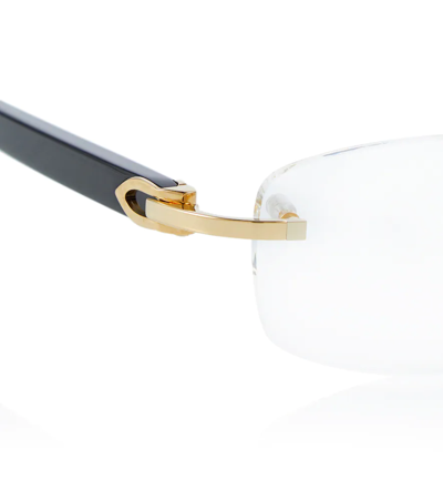 Cartier Signature C De Rectangular Glasses In Gold-black-transparent ...
