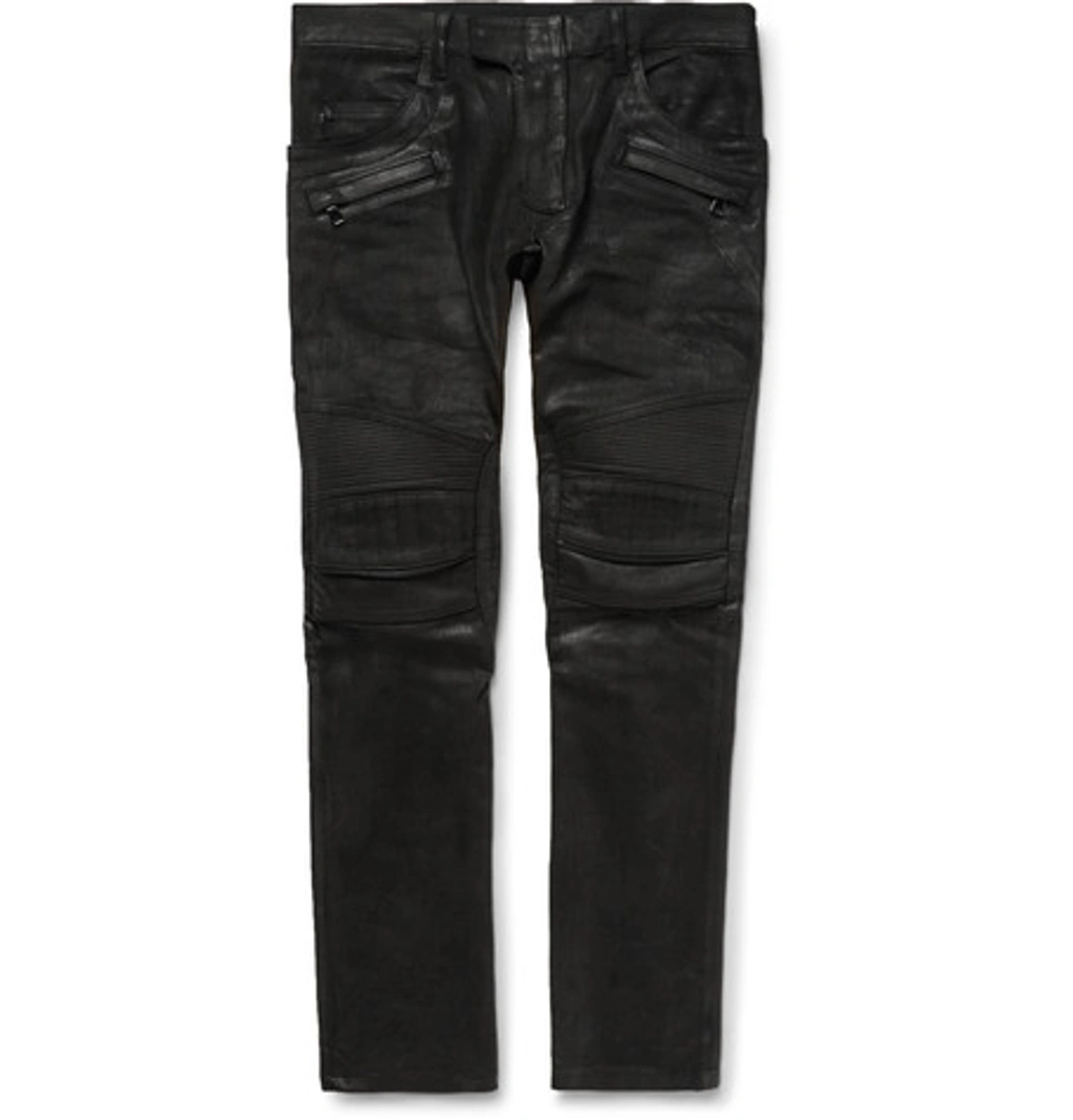 Balmain Skinny-fit Waxed-denim Jeans | ModeSens