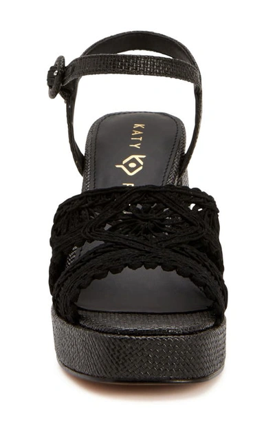 Katy Perry Women's The Meadow Woven Platform Sandals In Black | ModeSens