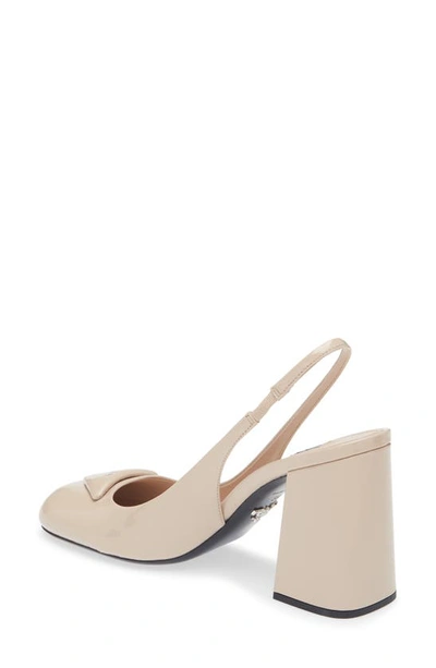 Prada Vernice Logo Slingback Pump In Default Title | ModeSens